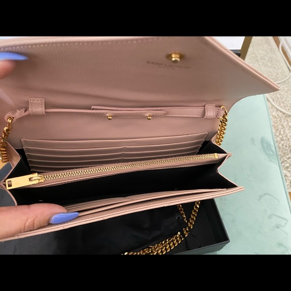 Yves Saint Laurent | Bags | Yves Saint Laurent Ysl Leather Wallet On ...